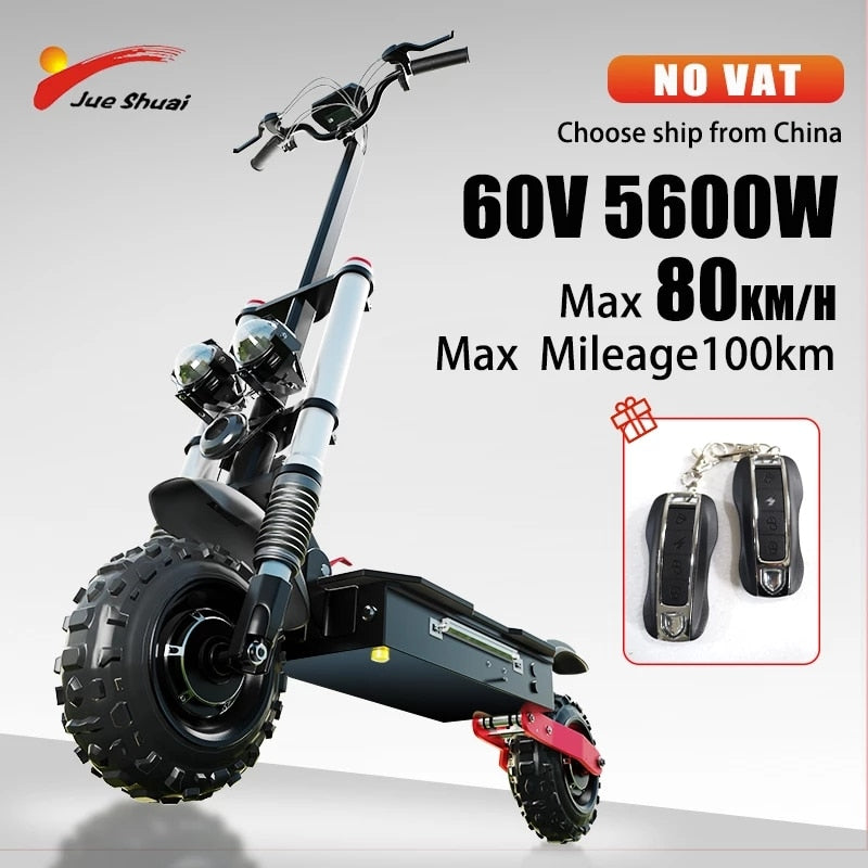 60V 5600W Dual Drive Electric Scooter 80km/h Foldable with Seat ...